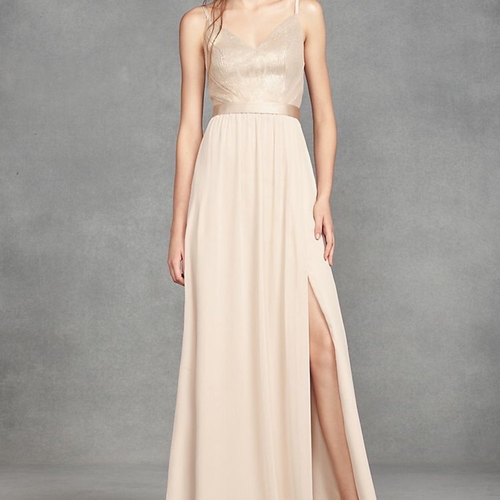 Vera Wang White Vw Champagne Bridesmaid Dress - Gem